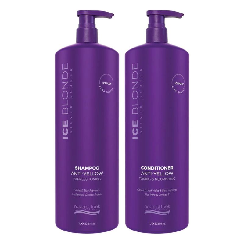 Natural Look Silver Screen Ice Blonde Set Shampoo + Conditioner 1 Litre ...