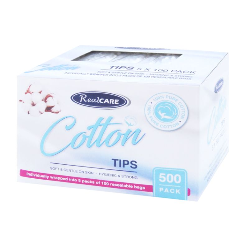 Realcare Eco-Friendly Paper Stem Cotton Tips (5x100 Bags) - Salon First ...