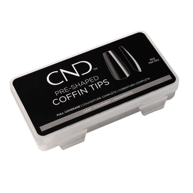CND Pre-Shaped Tips - Coffin Tips - Clear - Salon First Beauty Supplies ...