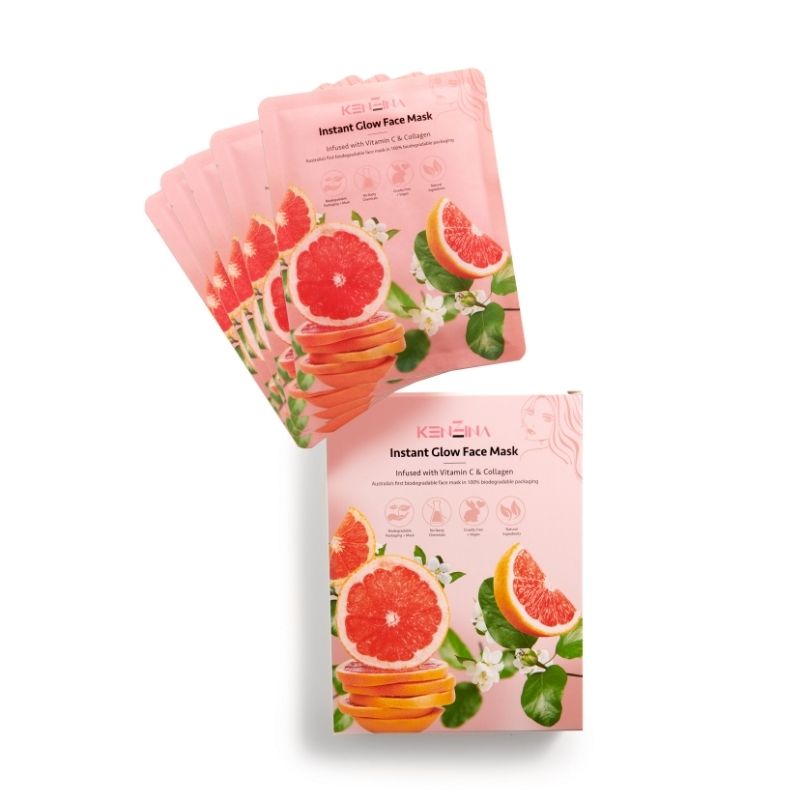 Kenzina Instant Glow Face Masks - A Box Of 5 Masks - - Salon First