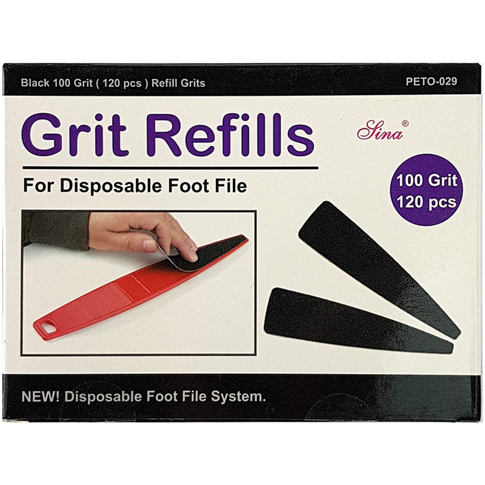Disposable Foot File - 100 Grit Refills - Sina - Salon First Beauty ...